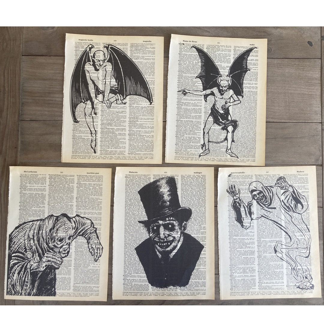 Creepy Monsters Themed Dictionary Print Set #950-954 - 5-piece Set ...
