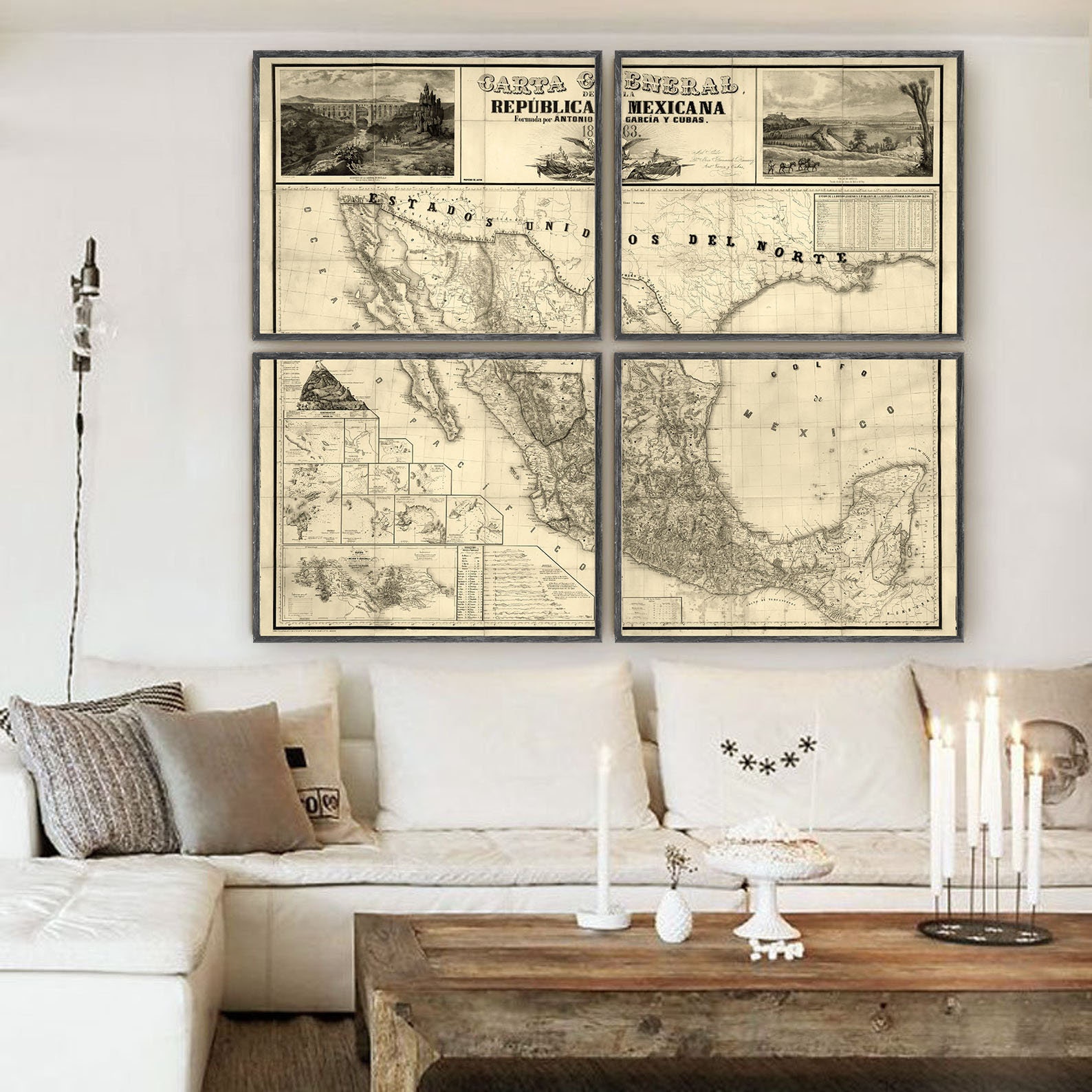 1863 Map of Mexico Reprint. Carta General De La Republica | Etsy
