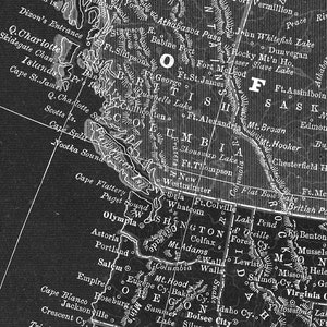 1887 North America Map Reprint - Vintage North America Map Reprint 4 ...