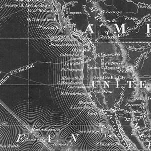 1870 World Map Reprint, Vintage 1870 Mercator's Projection Map Reprint ...