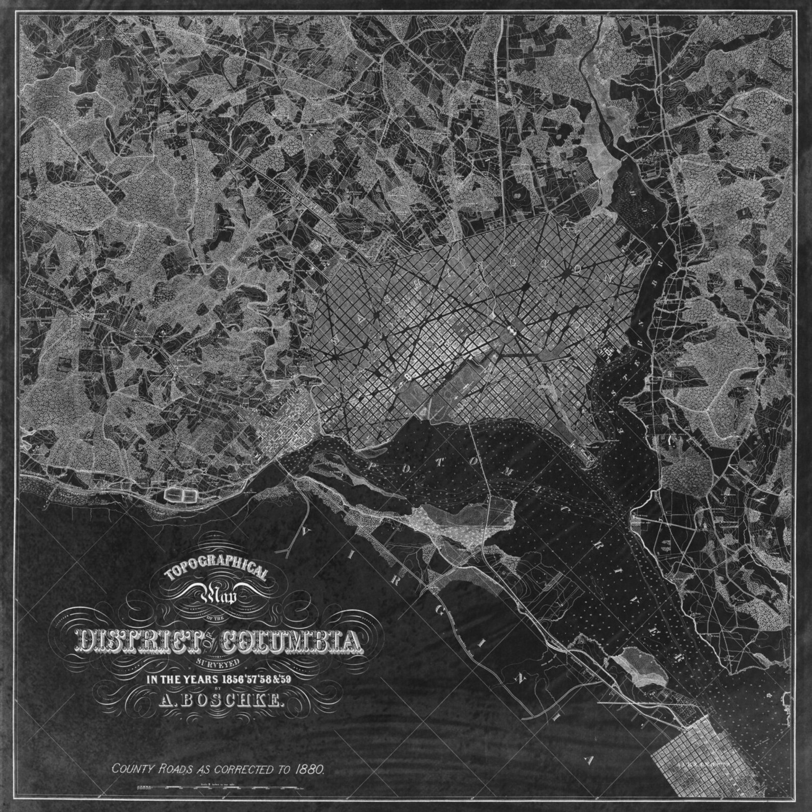 1880 Washington DC map Vintage Georgetown/Distict of Columbia | Etsy