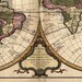 1720 French World Map Reprint, Vintage Hemispheres World Map Reprint 5 ...