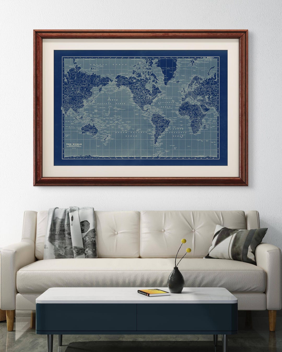 1920 World Map Reprint, Retro Map Wall Decor, 4 Large Sizes to 45x30 ...