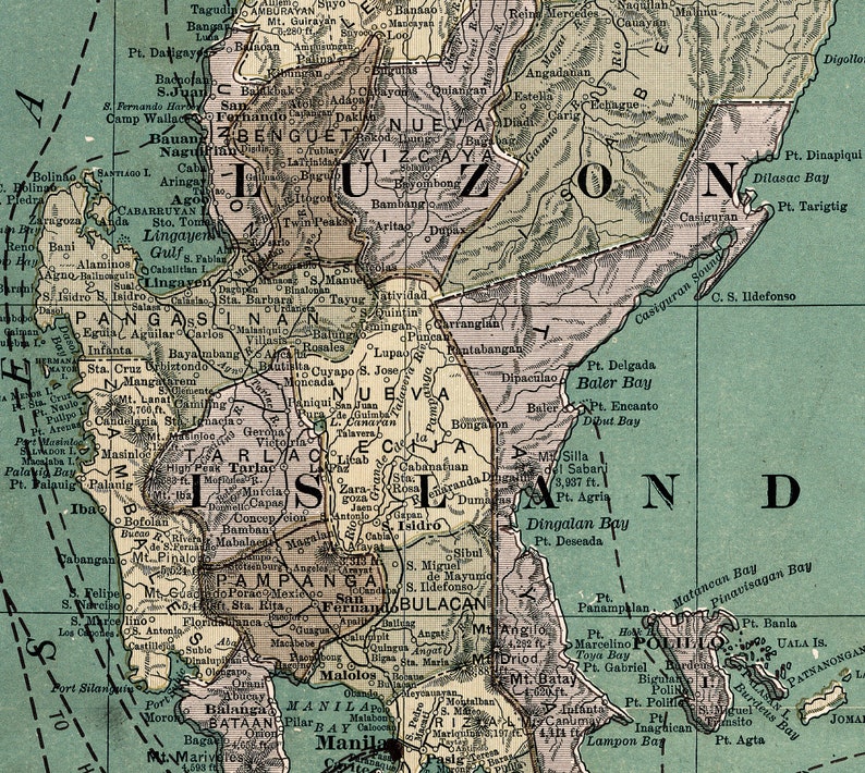 1912 Philippines Map Reprint Philippines Decor/gift 6 L/XL | Etsy