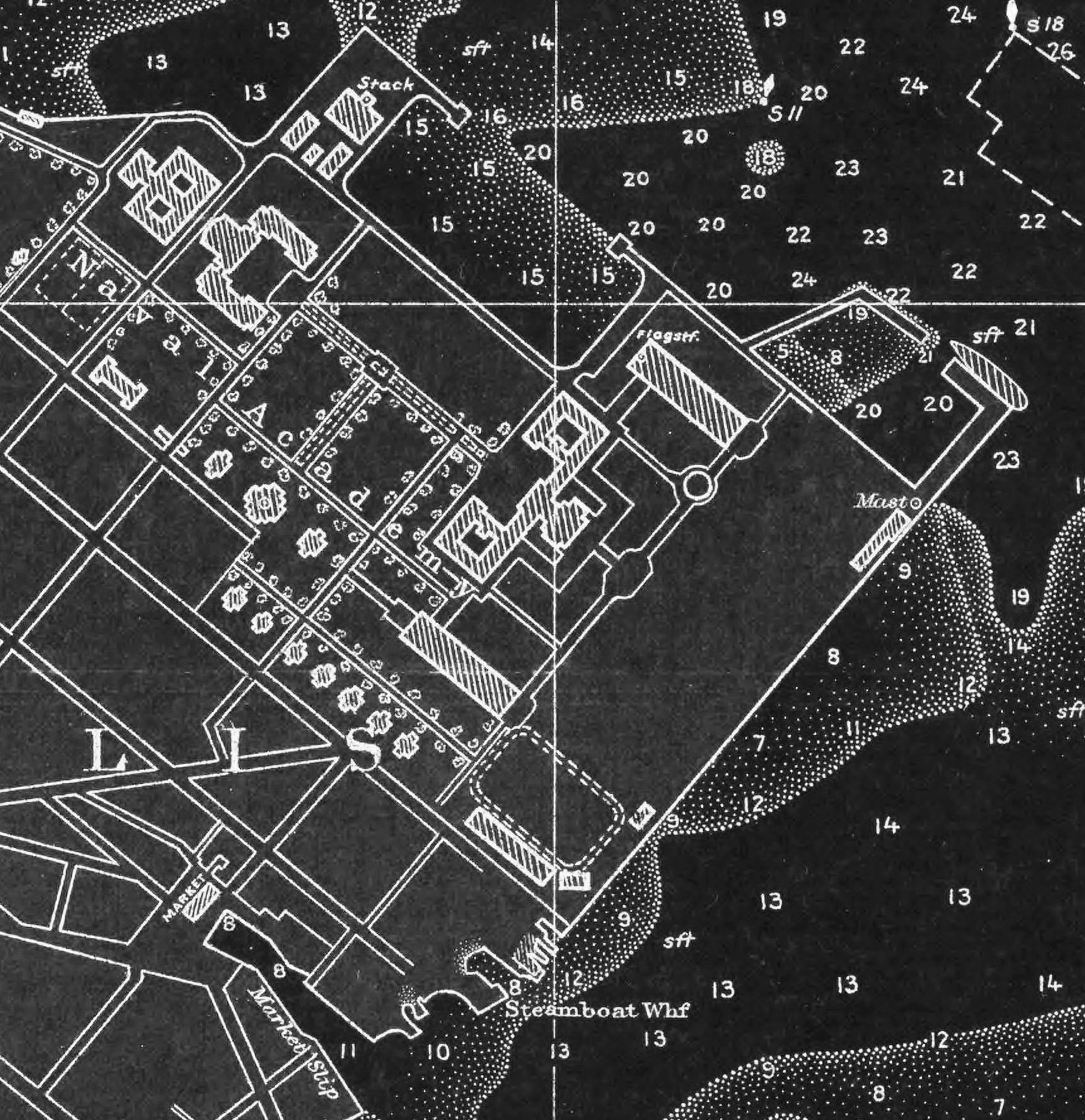 1911 Annapolis Harbor Nautical Chart Reprint, US Naval Academy Map- 6 L ...