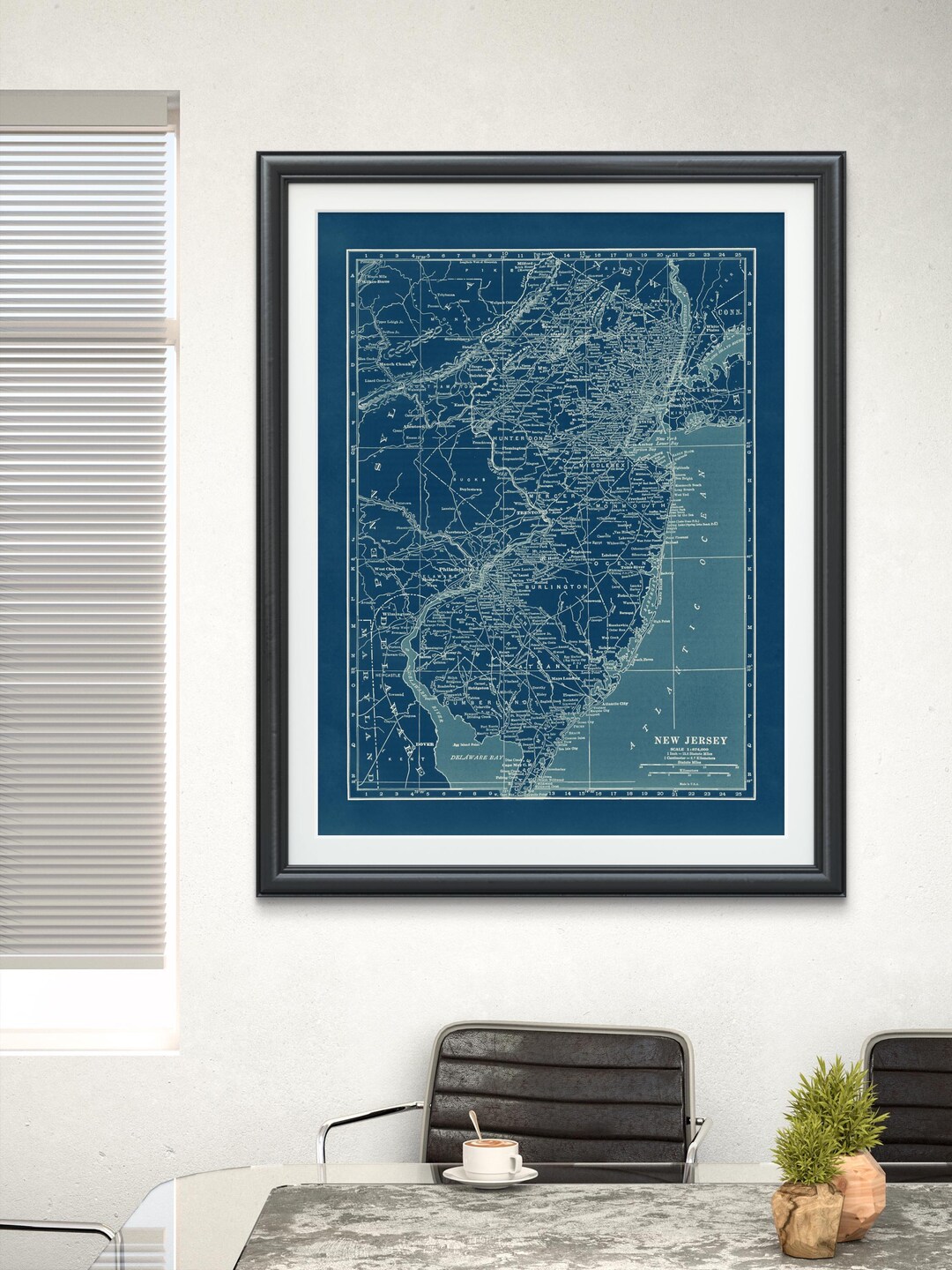 1920 New Jersey Map Reprint, Mid-atlantic Map Decor, 3 Sizes to 30 X 40 ...