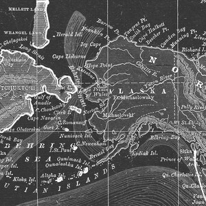 1887 World Map Reprint , Vintage Cram's "chart of the World" Map ...