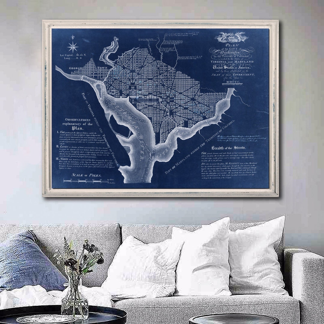 Map of Washington DC 1792 Reprint, Washington Dc/georgetown Map Reprint ...