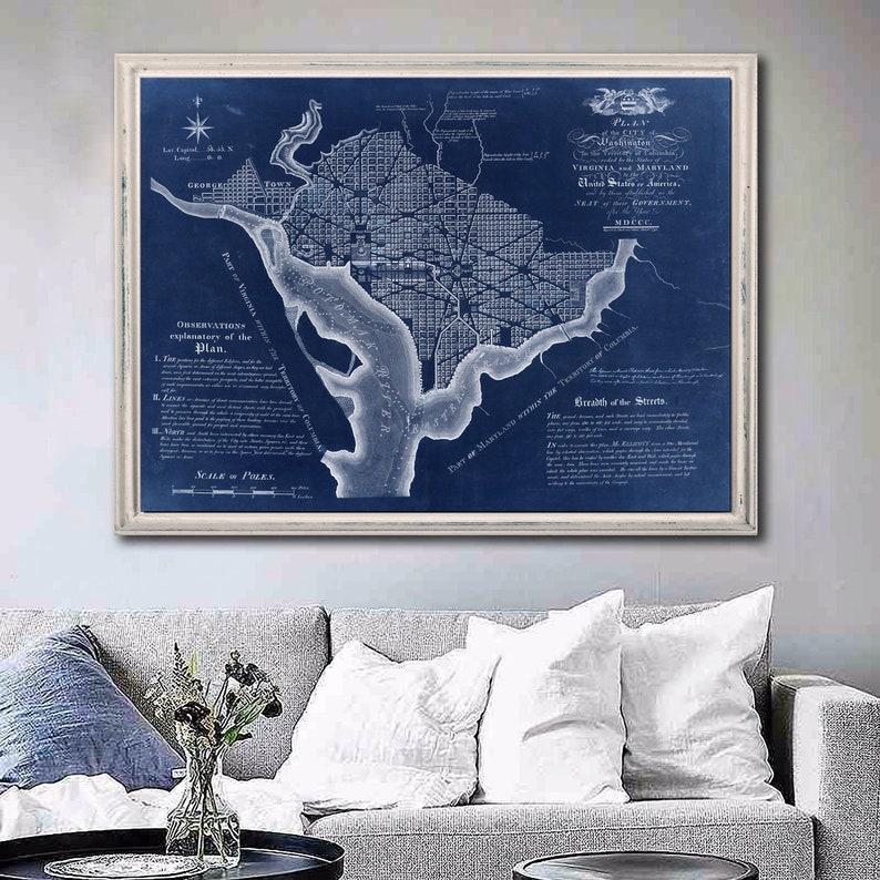 Map of Washington DC 1792 Reprint Washington Dc/georgetown - Etsy