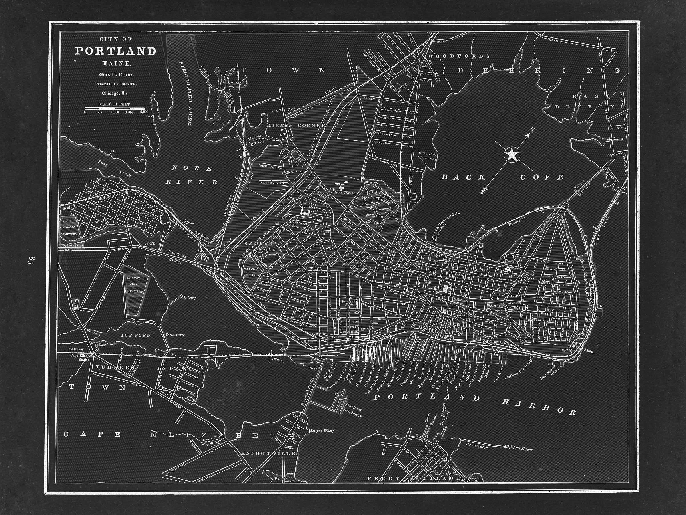 1887 Portland, Maine Map Reprint - Vintage Maine City Map Reprint - 4 ...