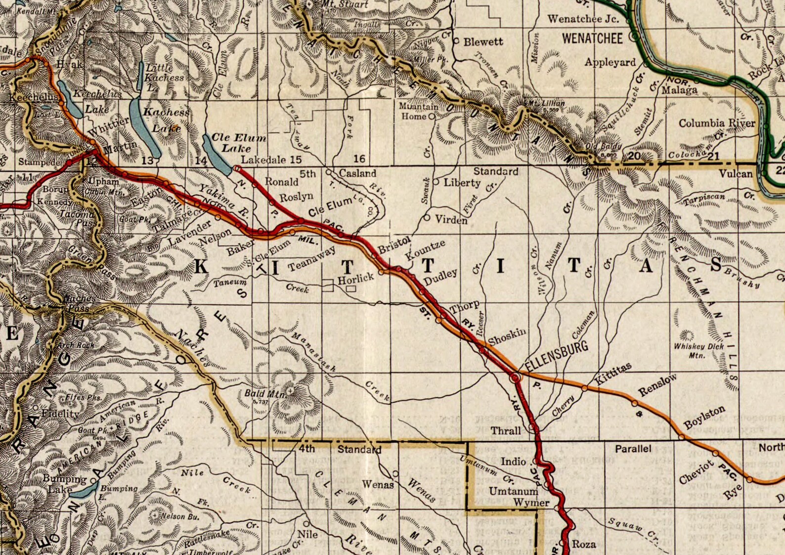 1928 Washington Railway Map Reprint Washington State Map - Etsy