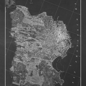 1857 San Francisco Map Reprint, Old San Francisco Nautical Chart ...