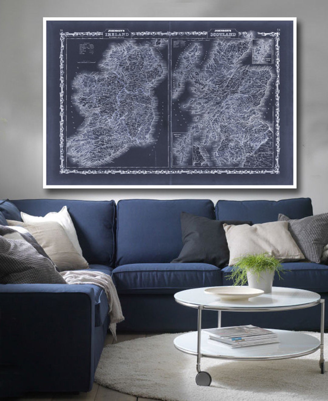 1862 Double Map of Ireland & Scotland Reprint Vintage - Etsy