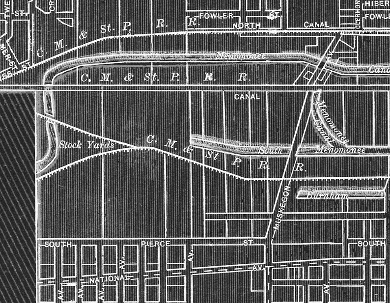 1887 Milwaukee Map Reprint - Vintage Milwaukee Reprint 4 Large/xl Sizes ...