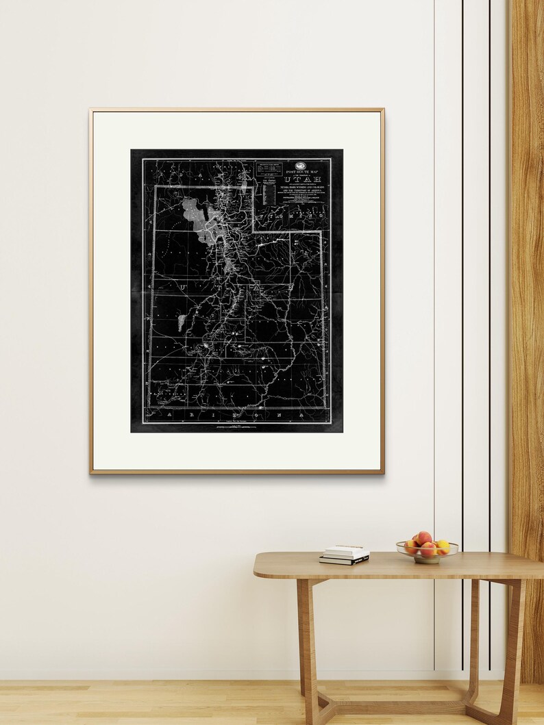 1895 Utah Postal Route Map Reprint - Utah Map Decor/gift - 4 Sizes up ...