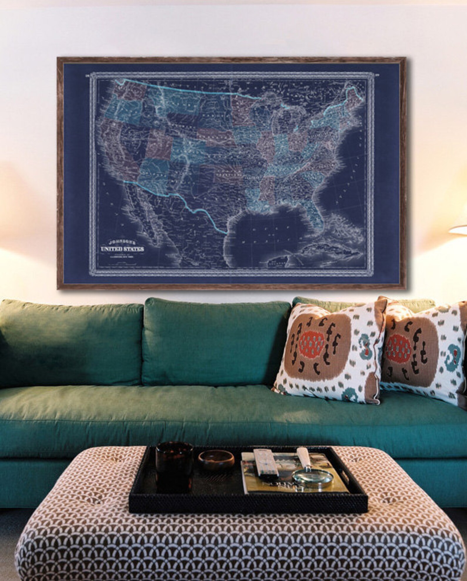 1870 Johnson's United States Map Reprint Vintage USA Map | Etsy