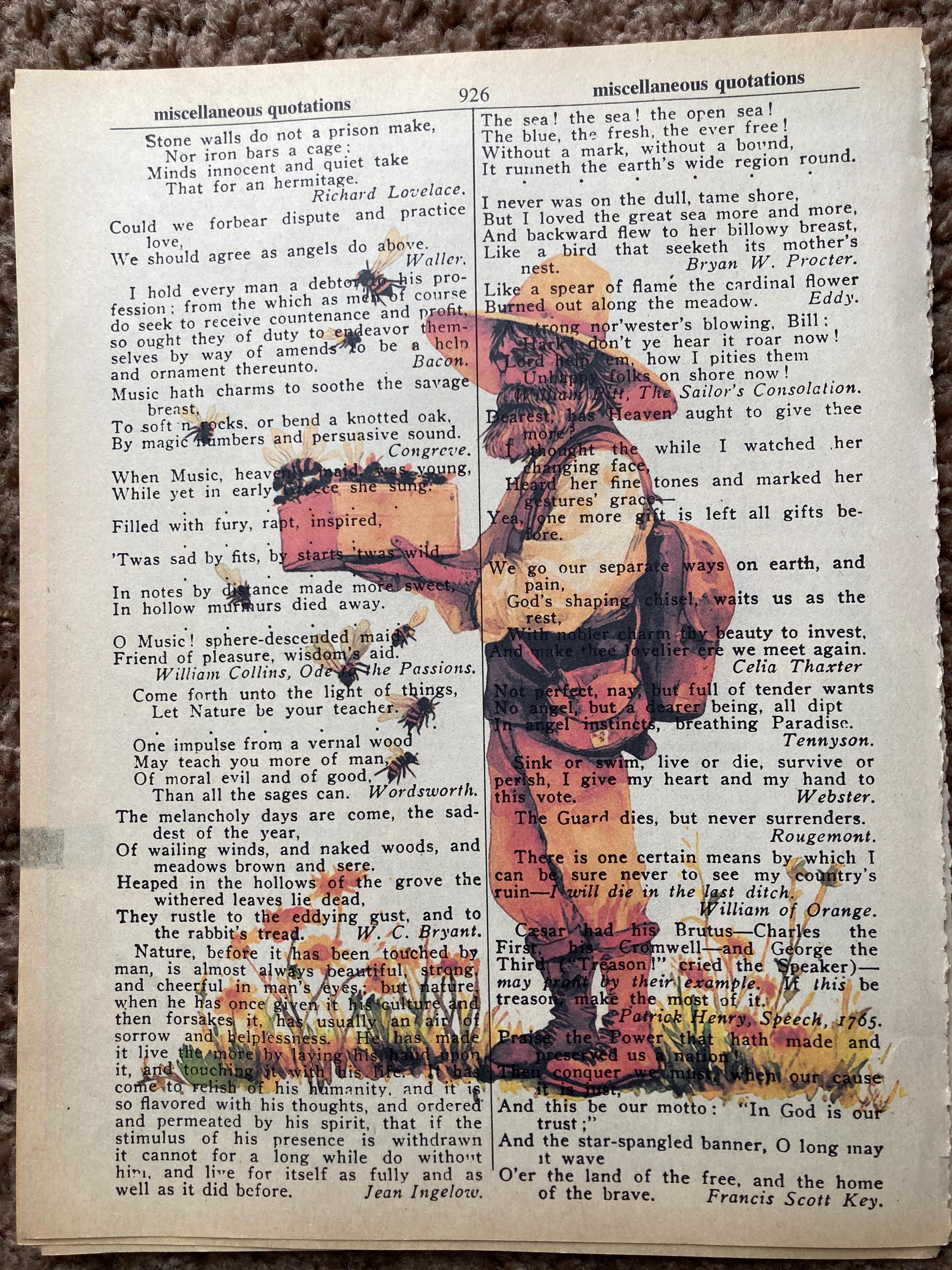 Bee Themed Dictionary Print Set - Bee & Beehive, - Rustic Honeybee ...