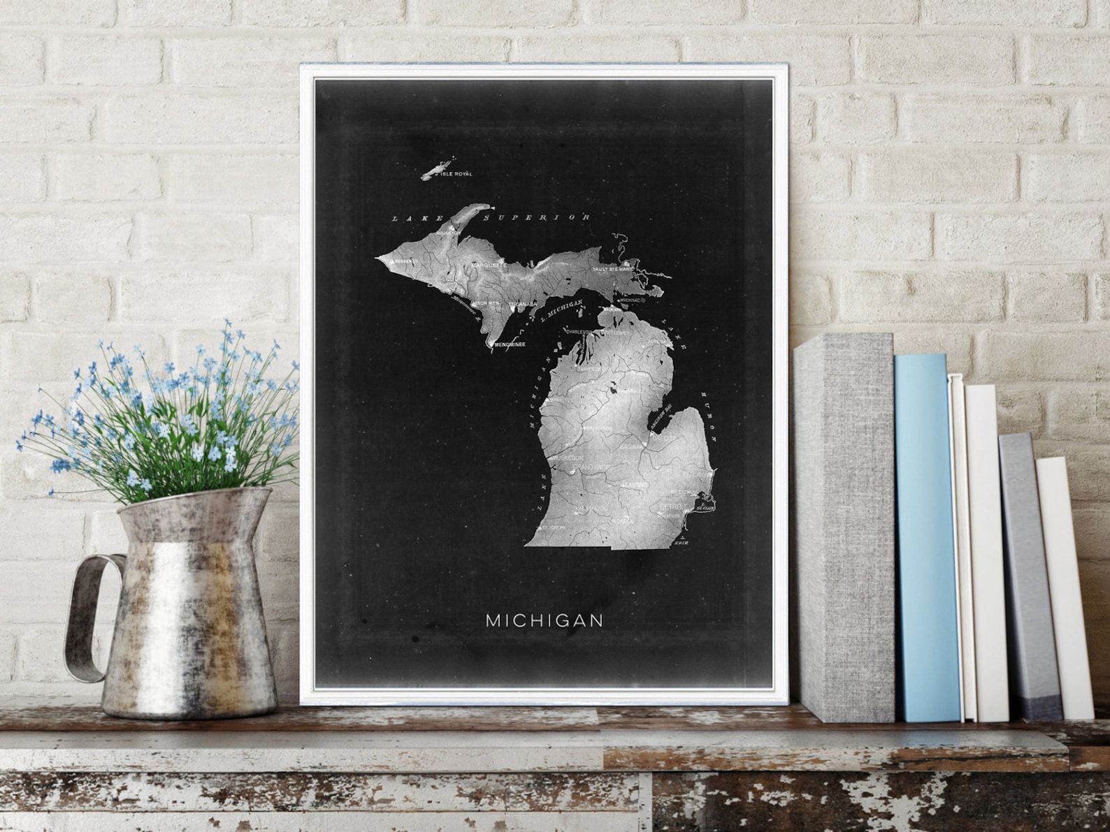 Michigan Relief Map Reprint, Vintage Michigan Map Reprint - 6 Large/xl ...