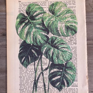 Plant Themed Dictionary Prints - 6 Piece Set - Watercolor Plant Print ...