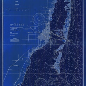 1927 Miami Harbor Map, Vintage Miami Nautical Map/chart Reprint - 7 ...