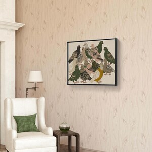 Pigeon Wall Art Print – Rustic Bird Poster, Farmhouse Animal Decor ...