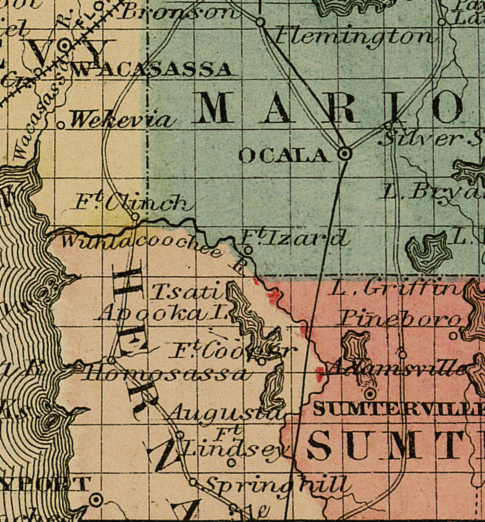 1870 Johnson's Map of Florida Reprint, Vintage Florida Map Reprint - 4 ...