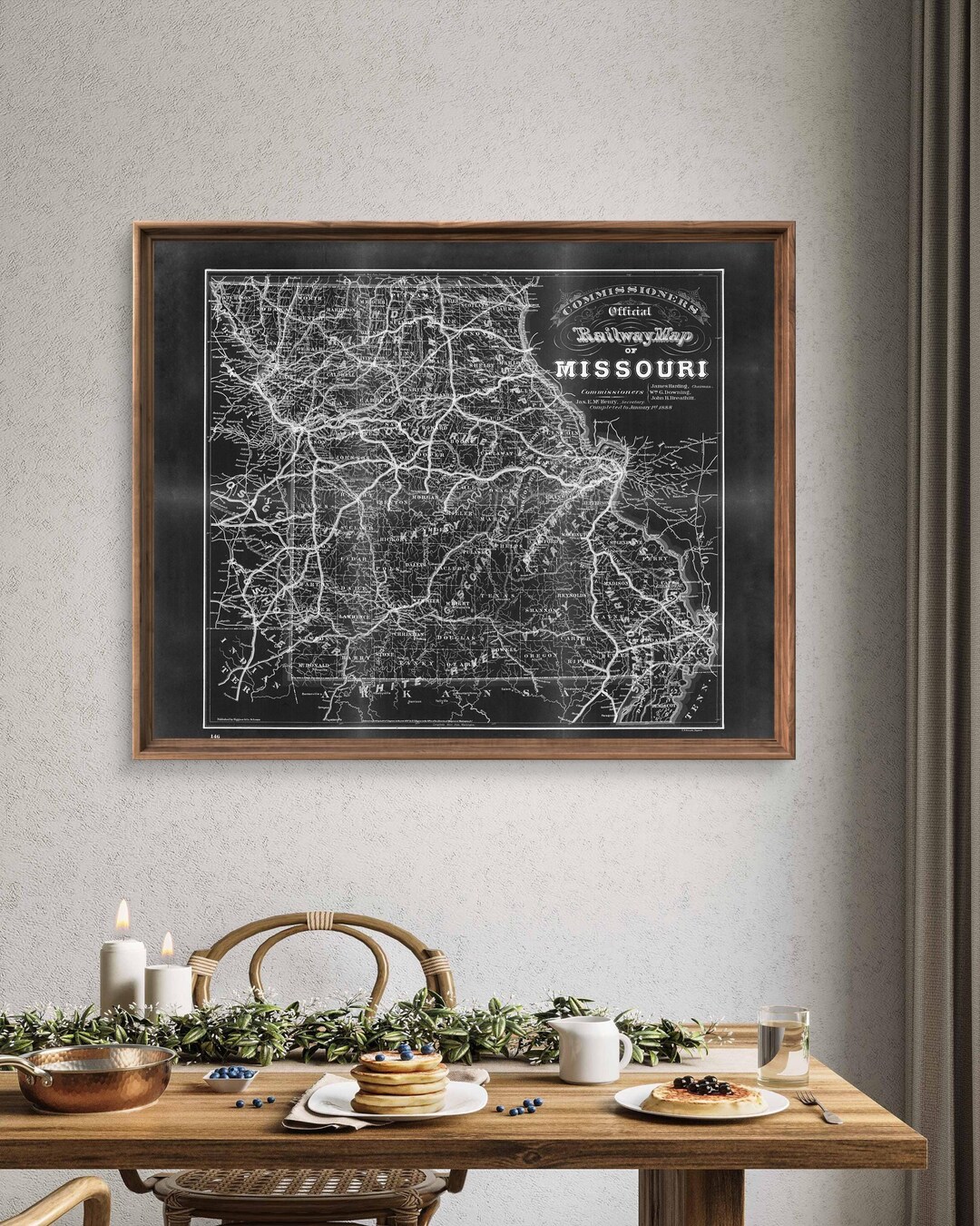 1888 Missouri Map Reprint -vintage Missouri Railroad Map Reprint - 5 ...