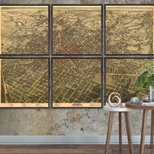 Map of Atlanta 1892, Vintage Atlanta, GA Map Reprint - 6 Sizes up to ...