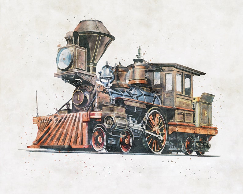 Classic Train Print Set 4-piece Digital Watercolor Train Set - Etsy