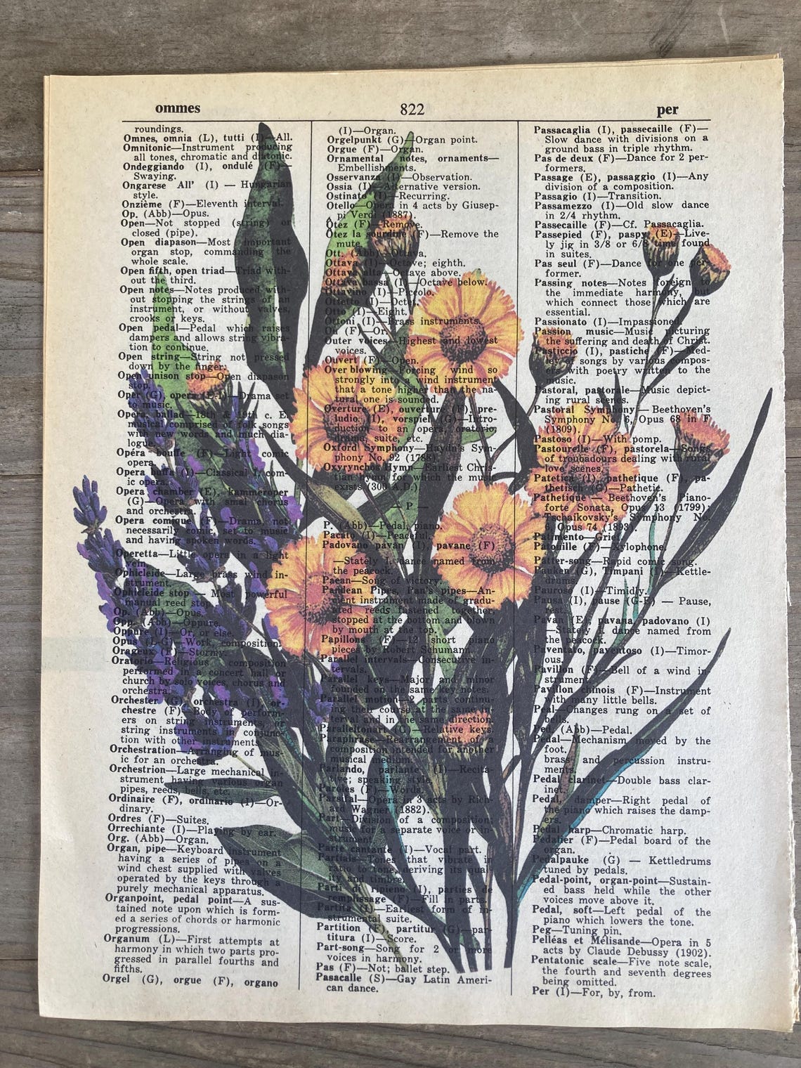 Wild Flowers Themed Dictionary Print Set - Floral Dictionary Art ...