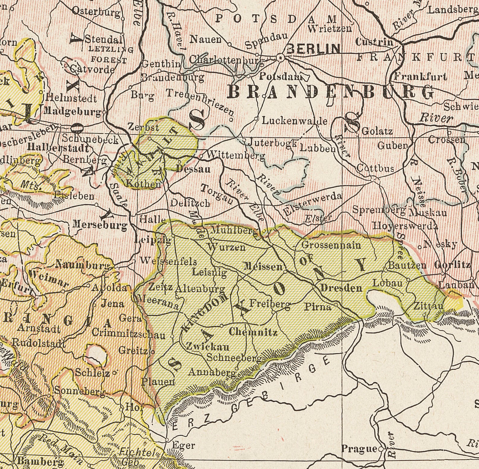 1887 Germany Map Reprint Vintage Cram's Germany Map - Etsy