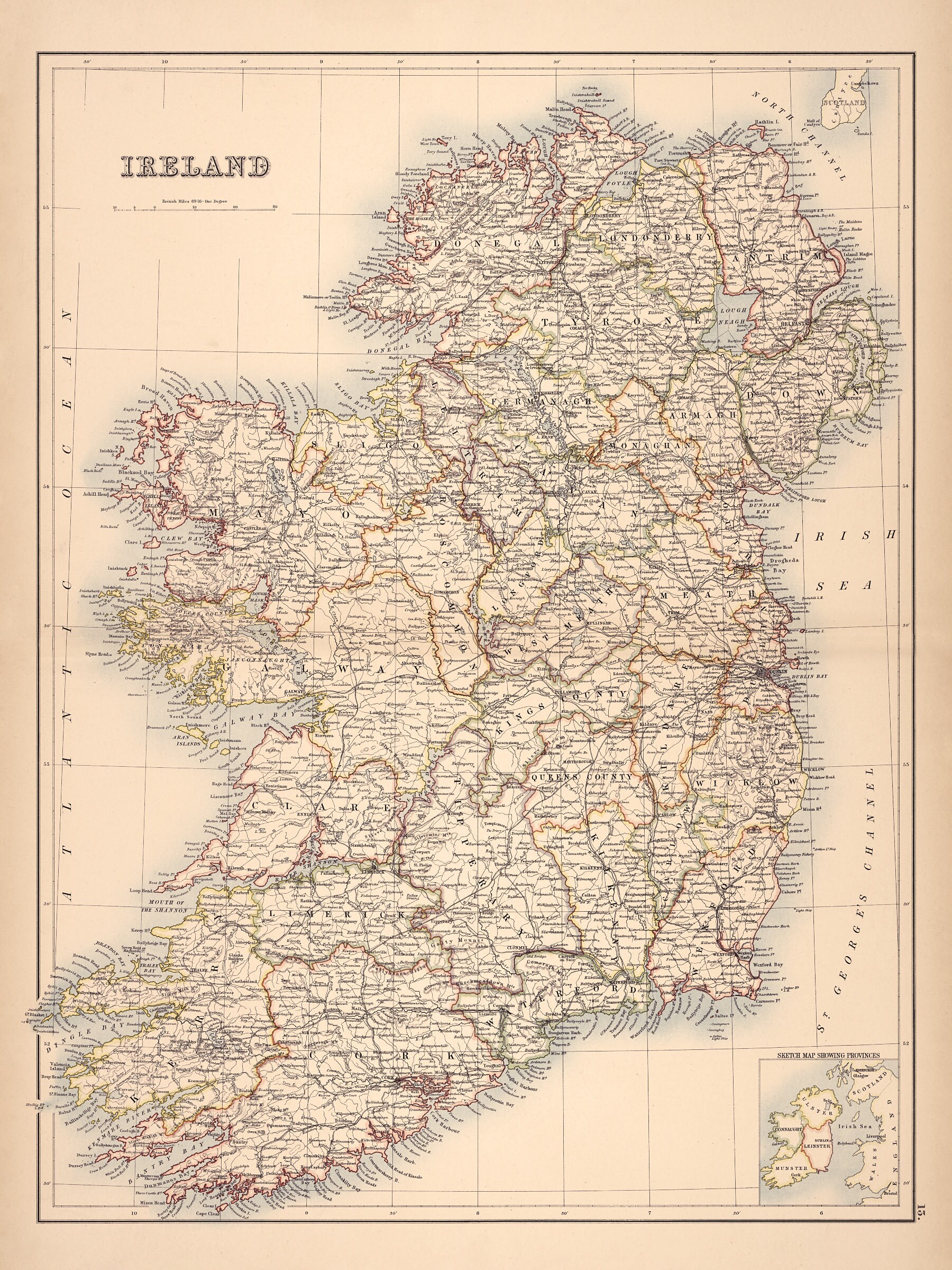 1898 Ireland map reprint vintage Ireland map reprint 7 | Etsy
