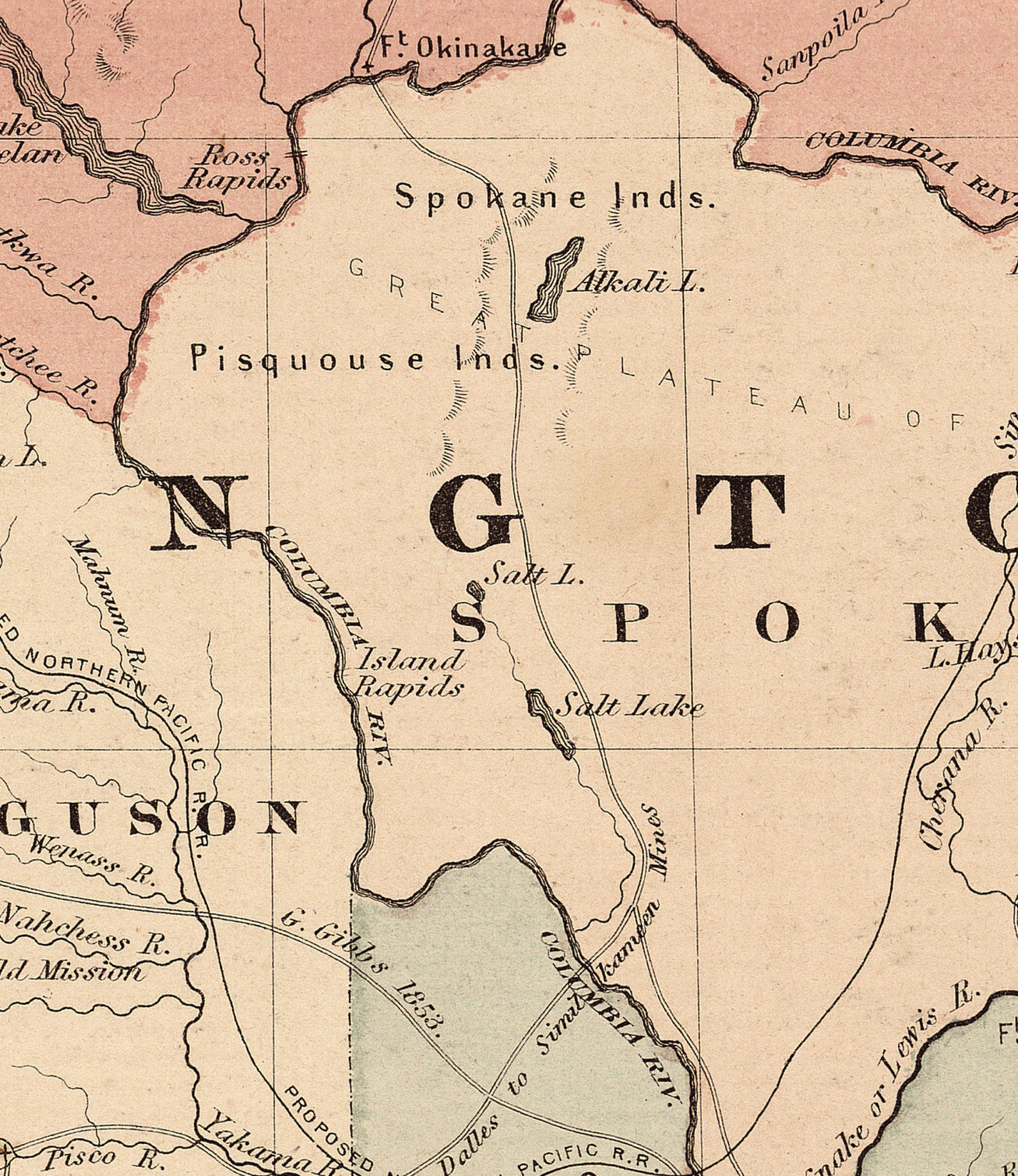 1870 Johnson's Oregon and Washington Reprint, Pacific Northwest Map ...