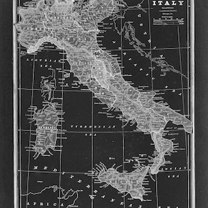 1887 Italy Map Reprint - Vintage Italy Map Reprint 4 Large/xl Sizes up ...