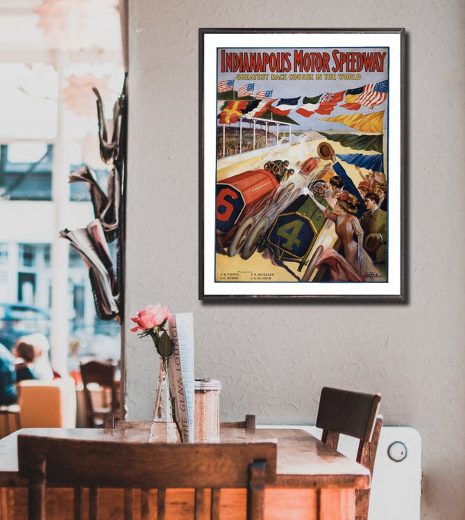 1909 Indianapolis Motor Speedway Poster Reprint, Vintage Car Racing ...