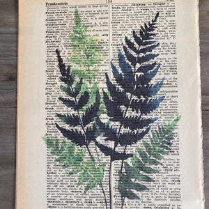 Plant Themed Dictionary Prints - 6 Piece Set - Watercolor Plant Print ...