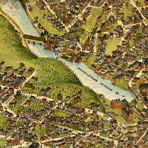 Vintage Bangor Map 1875 - Old Map of Bangor, Maine Reprint- 5 Large/xl ...