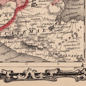 1862 Johnson's Mexico Map Reprint, Vintage Mexico Map Reprint - 3 Color ...