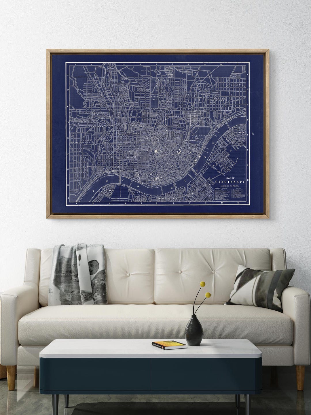 1887 Cincinnati Map Reprint - Vintage Cincinnati Reprint 4 Large/xl ...
