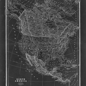1887 North America Map Reprint - Vintage North America Map Reprint 4 ...