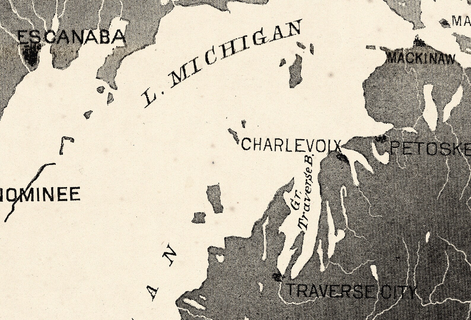 Michigan Relief Map Reprint, Vintage Michigan Map Reprint - 6 Large/xl ...