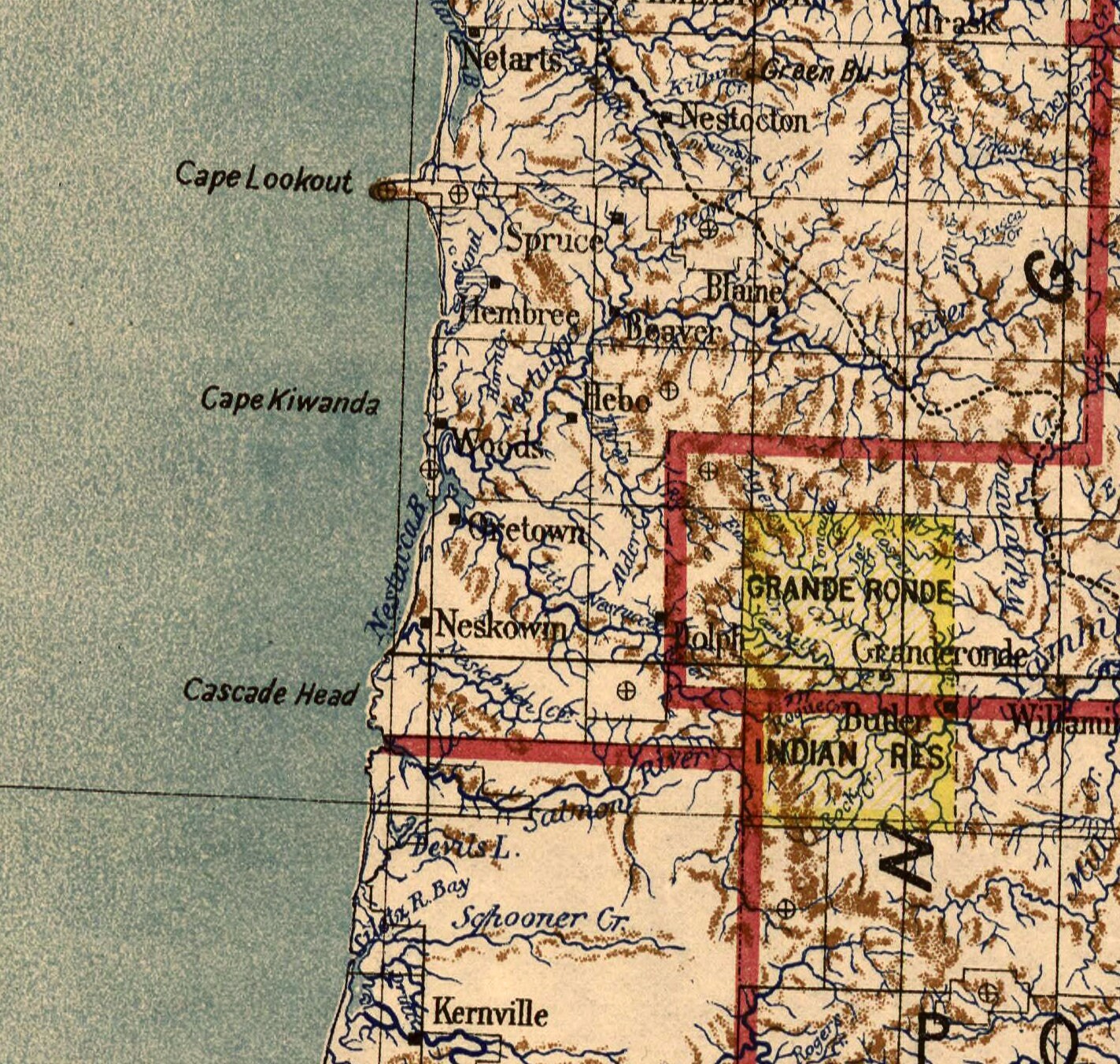 1897 Oregon Map Reprint,vintage Map of Oregon State,8 Large/xl Sizes up ...