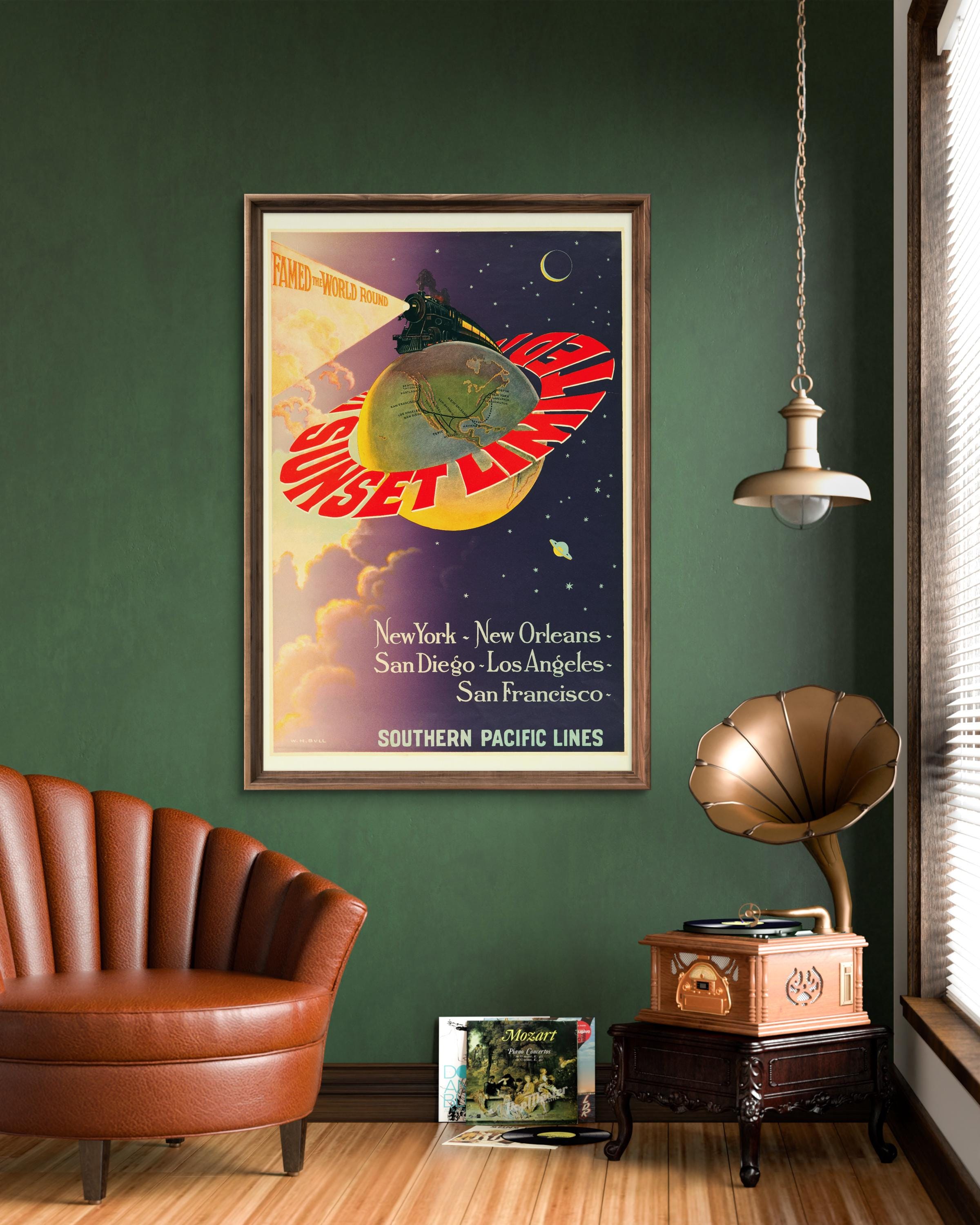 1921 Sunset Limited Train Poster Reprint- Travel Ad Poster Reprint ...
