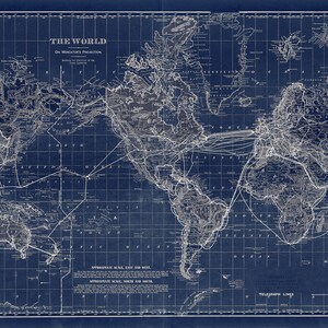 1912 World Map Reprint - Kid's/nursery World Map Reprint - 5 Sizes up ...