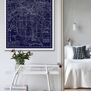 1940s Los Angeles Map Reprint - Mid-century LA Map Reprint on Fine Art ...