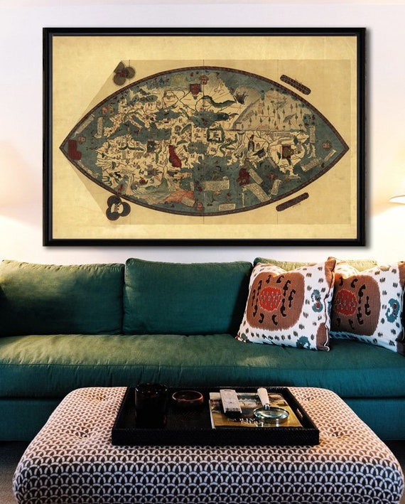 1457 Genoese World Map Reprint Medieval World Map Reprint 4 | Etsy