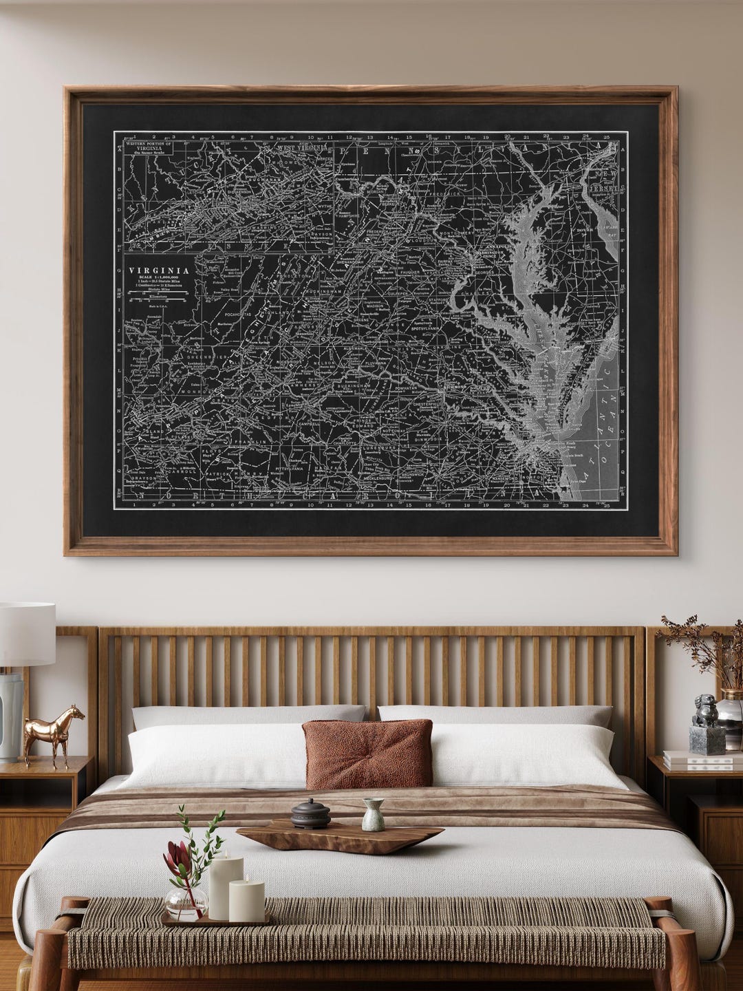 1920 Virginia Map Reprint, Retro Map Decor, 3 Large Sizes to 40x30" & 3 ...