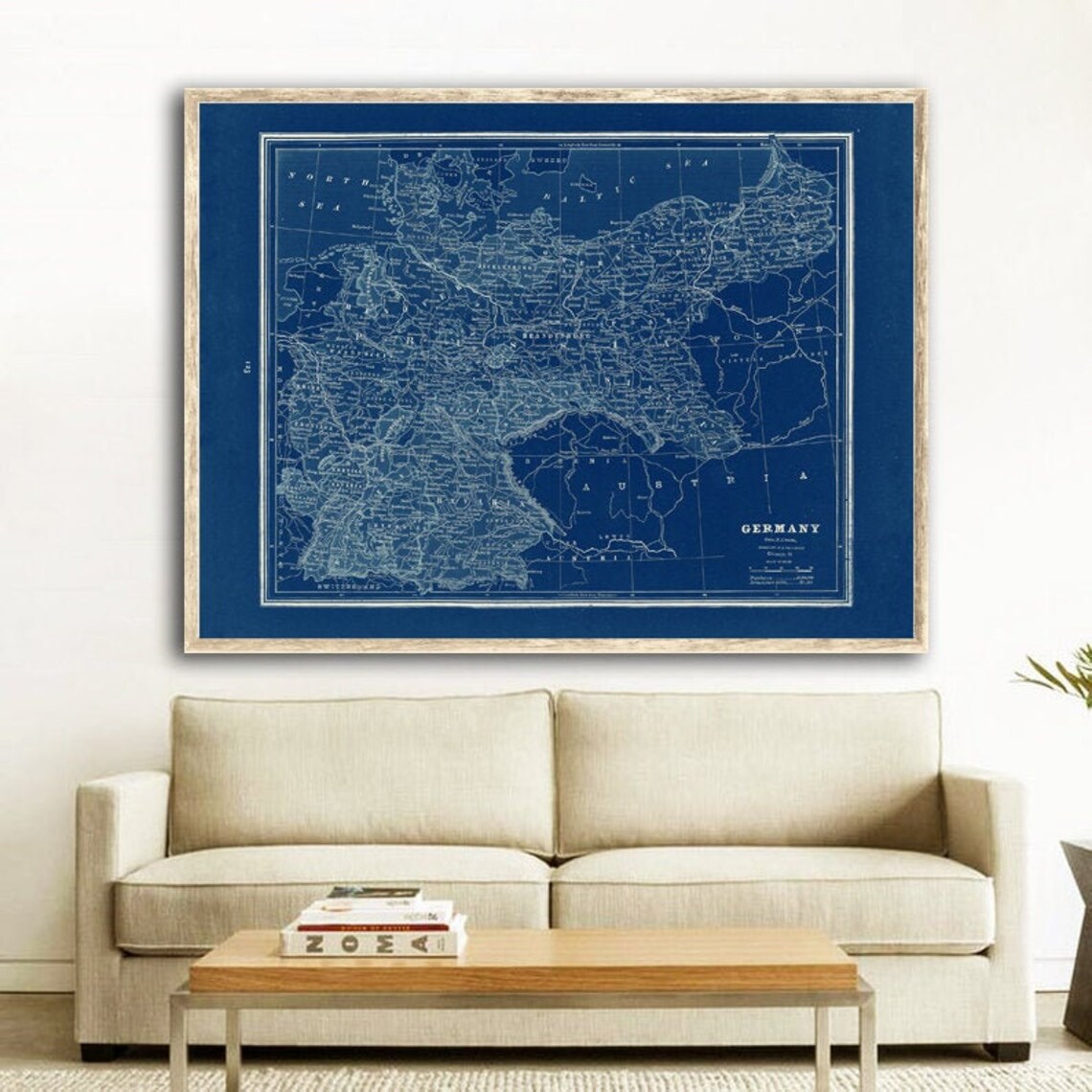 1887 Germany Map Reprint, Vintage Cram's Germany Map Reprint, 4 Large ...