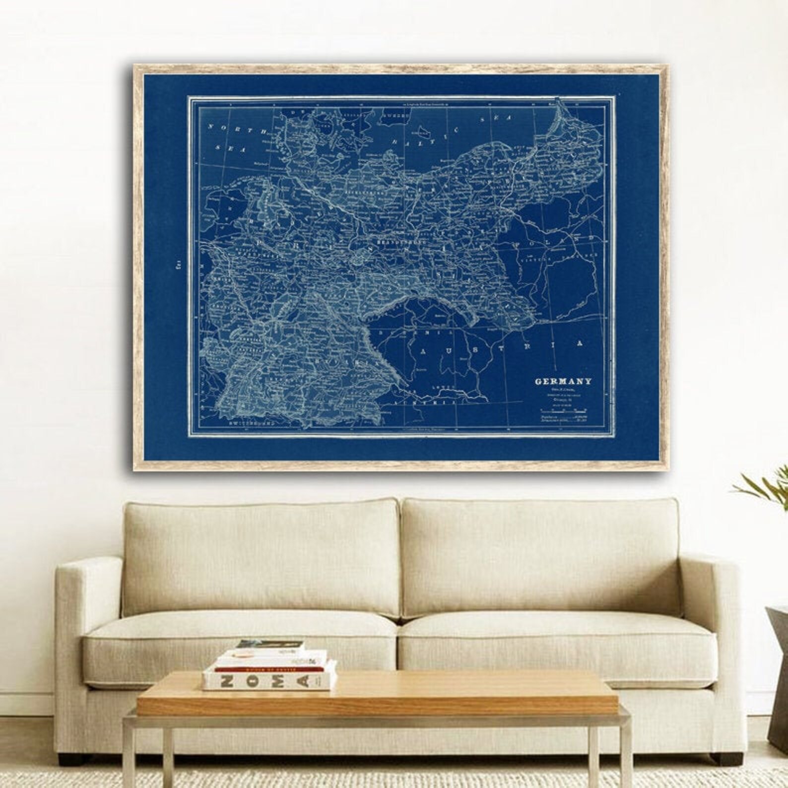 1887 Germany Map Reprint, Vintage Cram's Germany Map Reprint, 4 Large ...