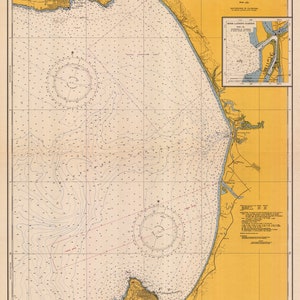 1948 Monterey Bay Nautical Chart Reprint, Vintage Monterey Bay CA Map ...
